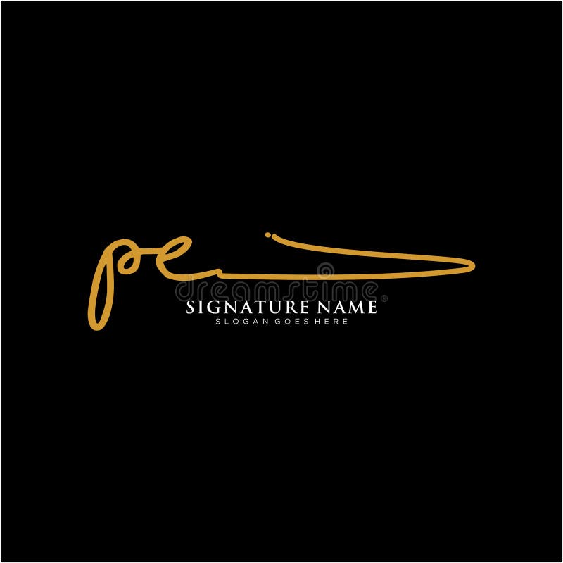 Letter PE Signature Logo Template Vector Stock Vector - Illustration of ...