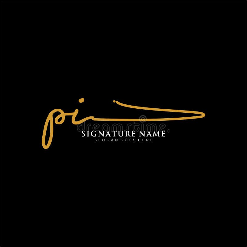 Letter PI Signature Logo Template Vector Stock Vector - Illustration of ...