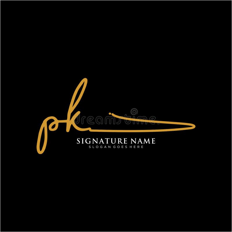 Letter PK Signature Logo Template Vector Stock Vector - Illustration of ...