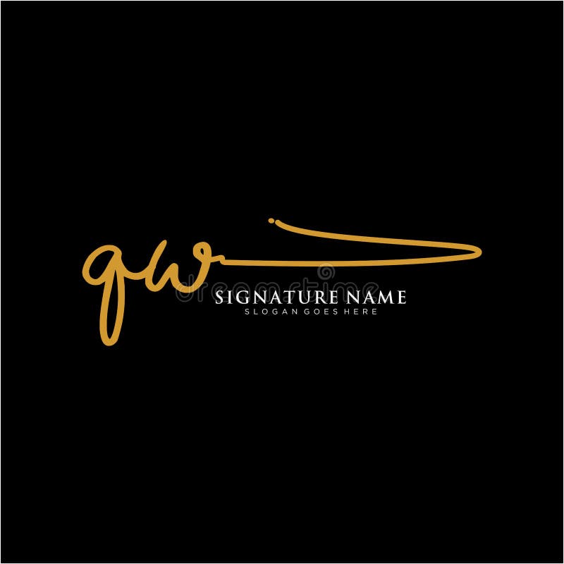 Letter QW Signature Logo Template Vector Stock Vector - Illustration of ...