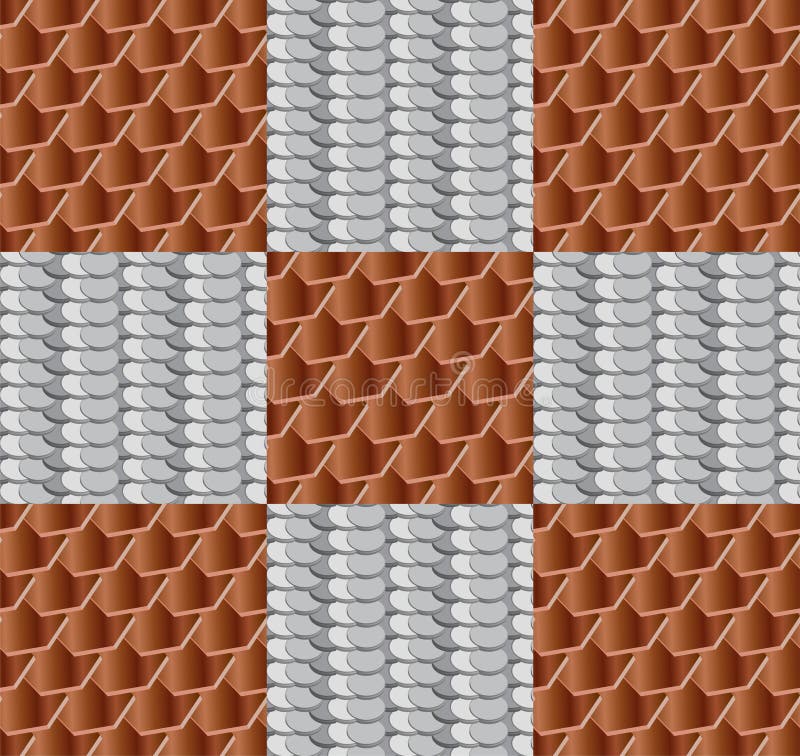 3d Tiles Texture with Brown and Grey Stone Elements Stock Illustration ...