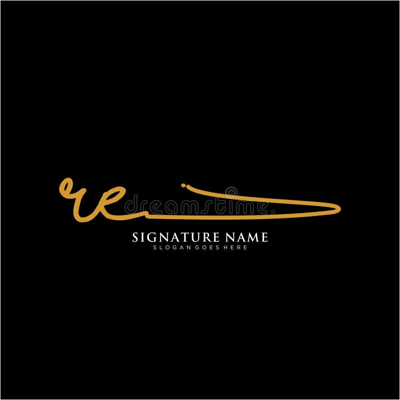 Letter RE Signature Logo Template Vector Stock Vector - Illustration of ...