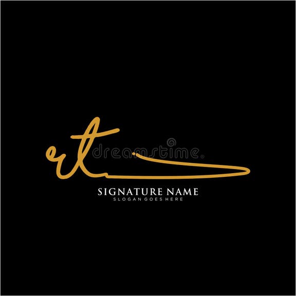 Letter RT Signature Logo Template Vector Stock Vector - Illustration of ...