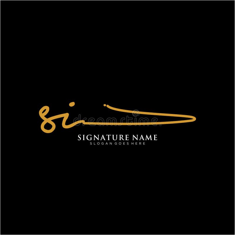 Letter SI Signature Logo Template Vector Stock Vector - Illustration of ...