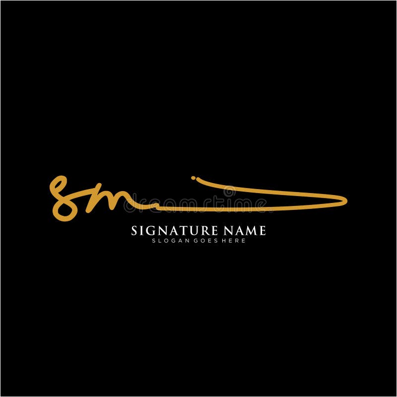 Letter SM Signature Logo Template Vector Stock Vector - Illustration of ...