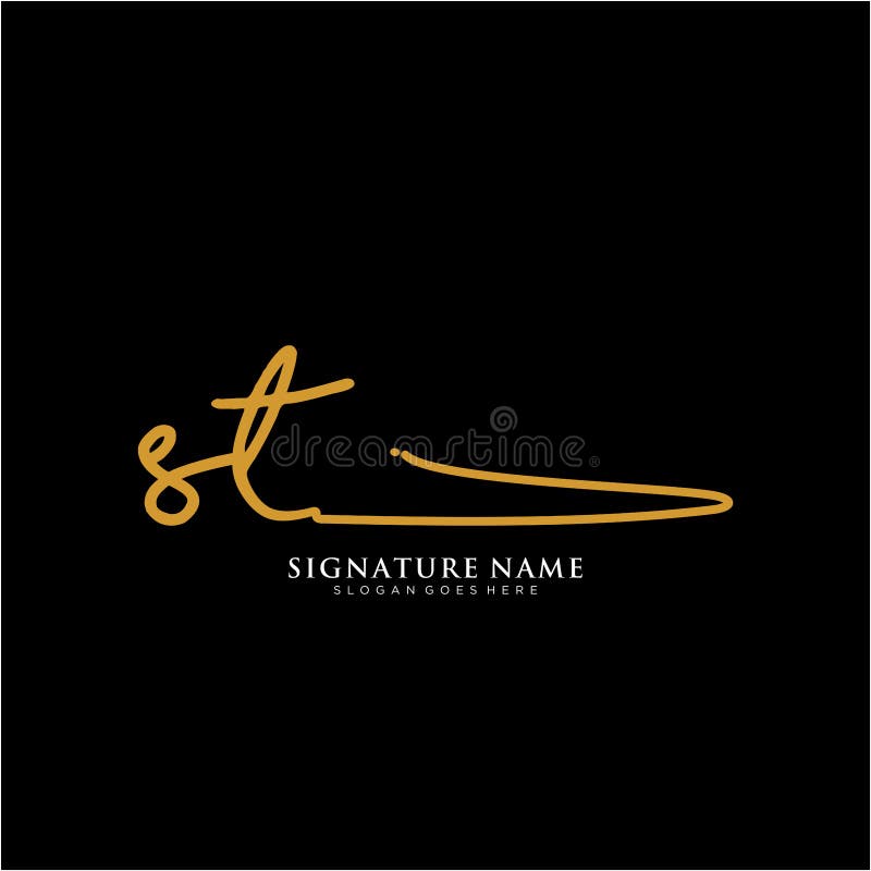 Letter ST Signature Logo Template Vector Stock Vector - Illustration of ...