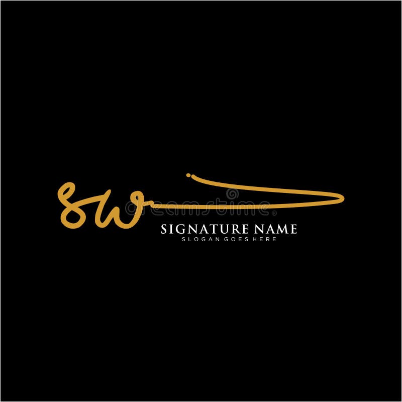 Letter SW Signature Logo Template Vector Stock Vector - Illustration of ...