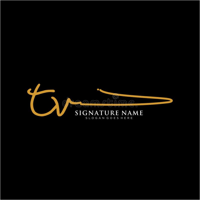 Letter TV Signature Logo Template Vector Stock Vector - Illustration of ...