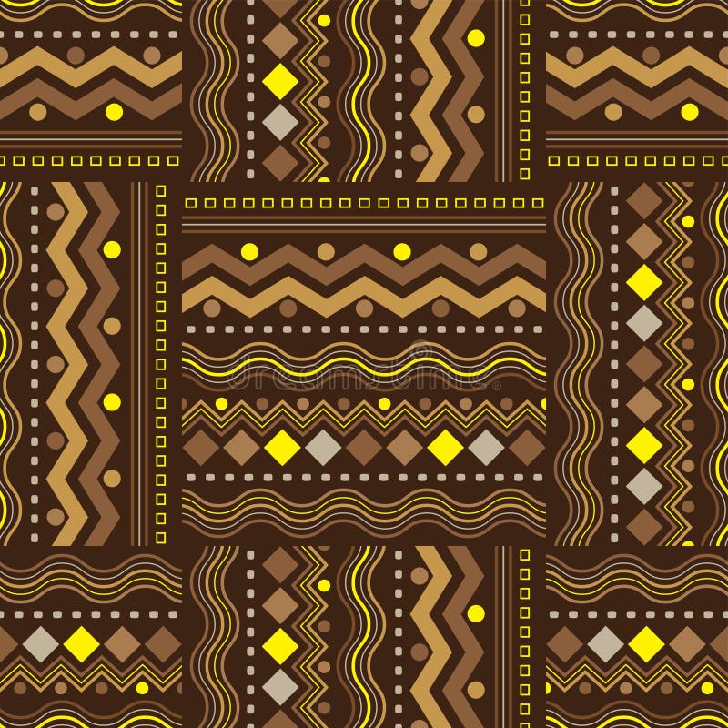 African Pattern Design In Rows Stock Illustration - Illustration of ...