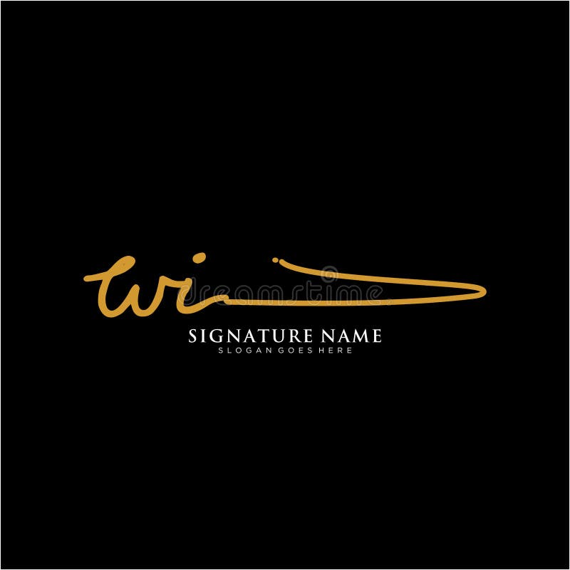 Letter WI Signature Logo Template Vector Stock Vector - Illustration of ...