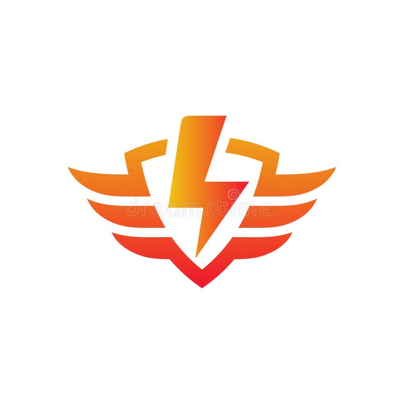 Lightning Shield Protect Vector Logo Design Template Stock Vector ...