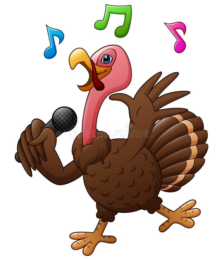 Happy Thanksgiving Day with Singing Cool Turkey Stock Vector ...