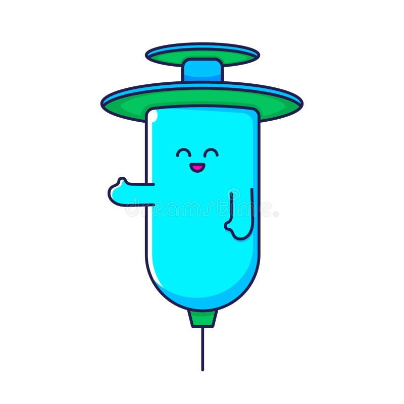 Vector Illustration Design of Cute Blue and Green Injections Stock ...