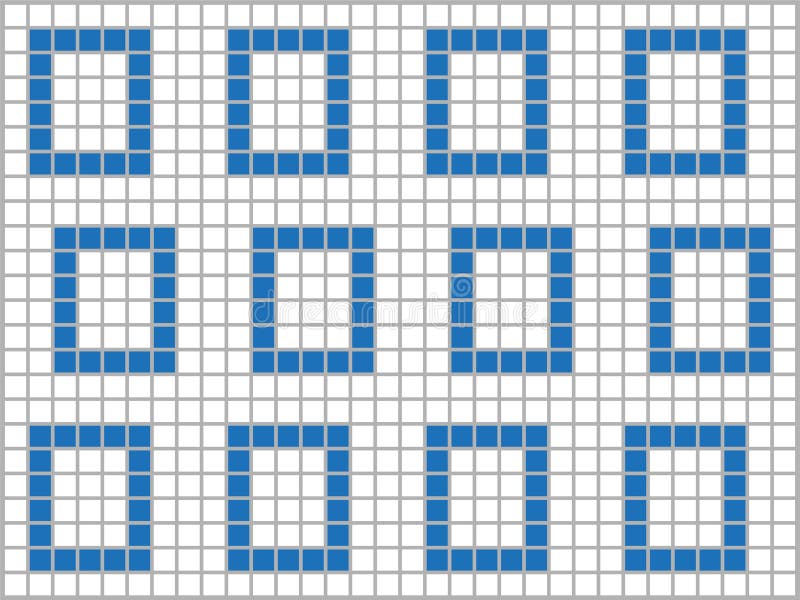 Blue and White Squares on a Gray Background. Abstract Composition ...
