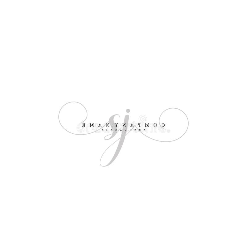 SJ Initial Handwriting Logo Vector Illustration Stock Vector ...