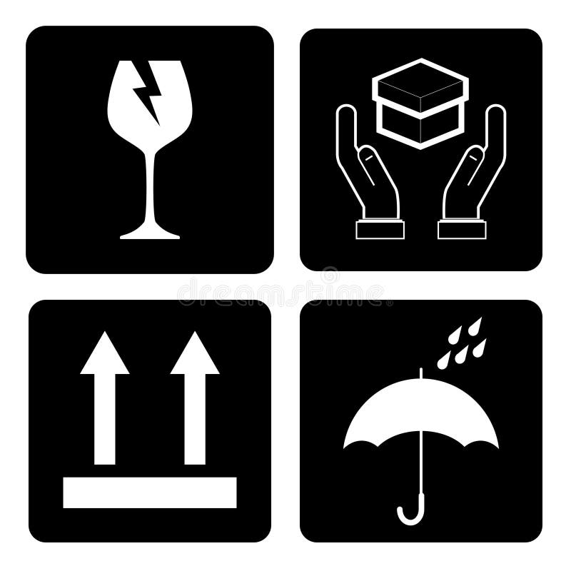 International Packing Symbols. Stock Vector - Illustration of globe ...