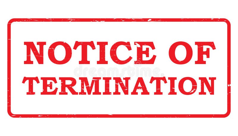 Notice of Termination Stamp Stock Image - Image of contract, rubber ...