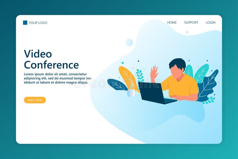 Video Conferencing Concept for Landing Page. Creative Landing Page ...