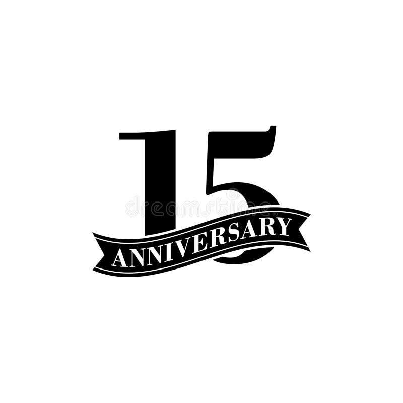 15 Years Anniversary Vector Logo Design Template. 15th Birthday ...