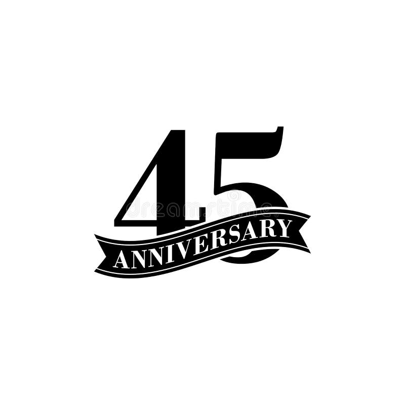 45 Years Anniversary Vector Logo Design Template. 45th Birthday ...