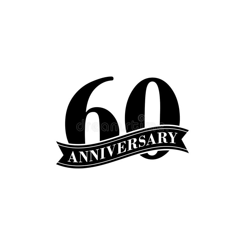60 Years Anniversary Vector Logo Design Template. 60th Birthday ...