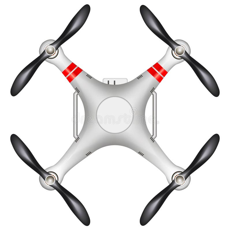 Drone, Quadcopter Top View. Isolated on a White Background Stock ...