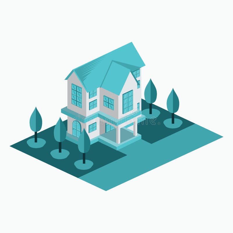 Simple Isometric Building - Isolated Isometric House - Apartment Rent ...