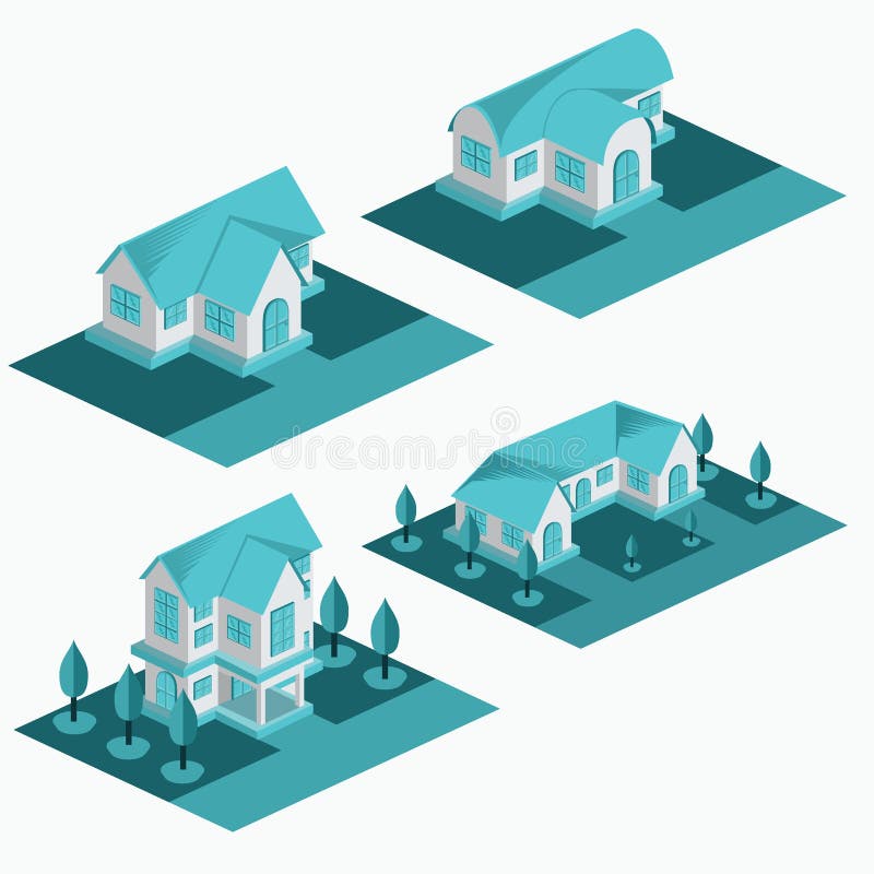 Simple Isometric Building - Isolated Isometric House - Apartment Rent ...