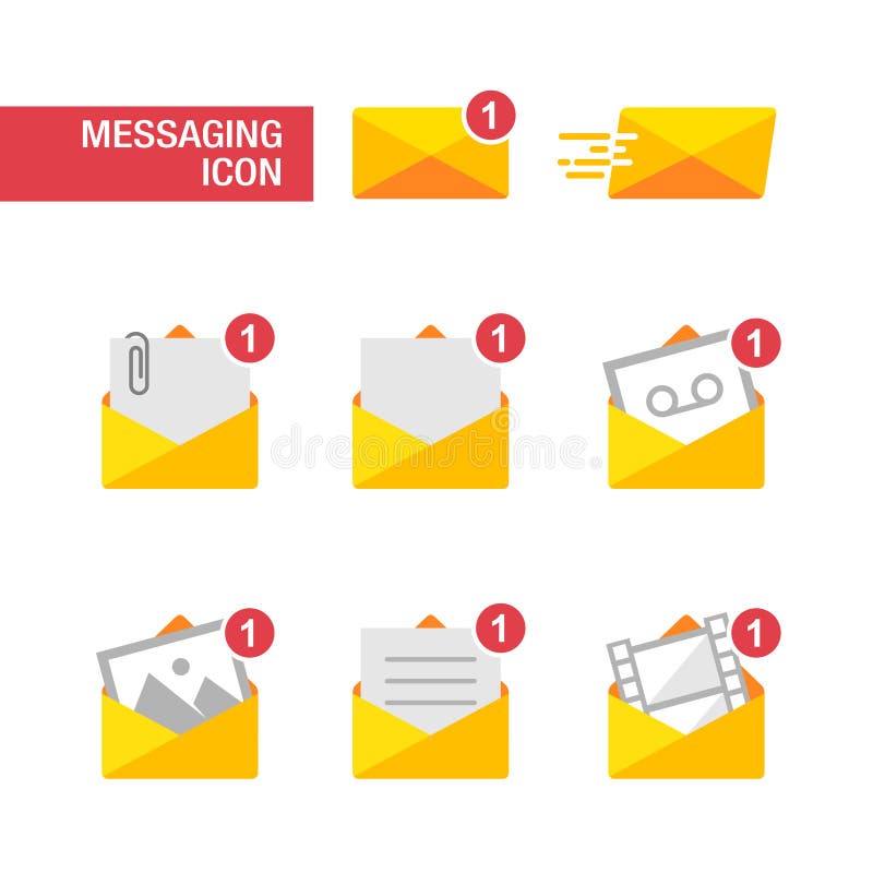 Vector Illustration of Incoming Message Notification. Vector ...