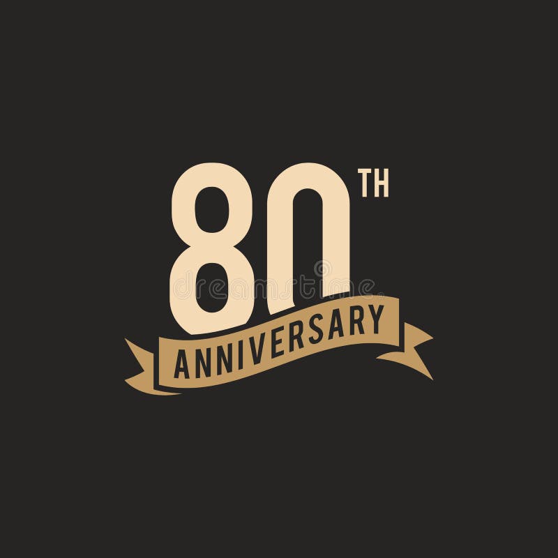 80th Years Anniversary Celebration Icon Vector Logo Design Template ...