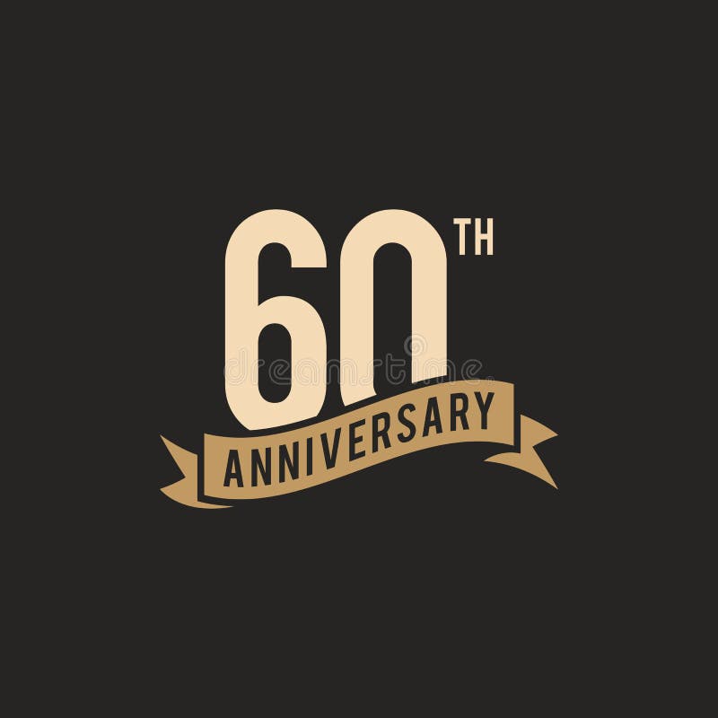 60th Years Anniversary Celebration Icon Vector Logo Design Template ...