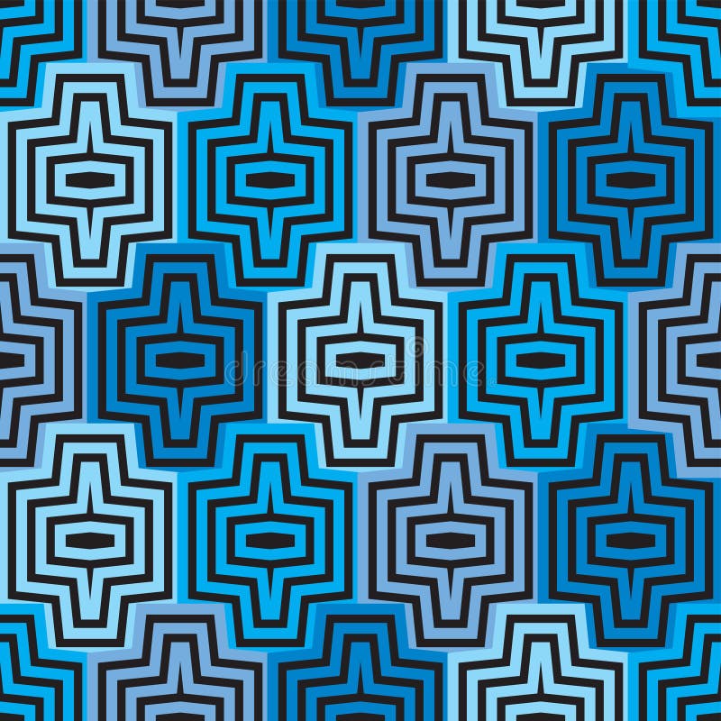 Seamless Modern Geometric Shape Design Pattern in Shades of Blue Stock ...