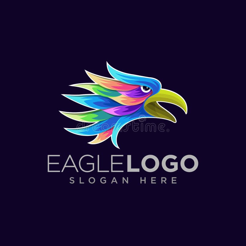 Eagle Full Color Vector Logo Design Concept Stock Illustration ...