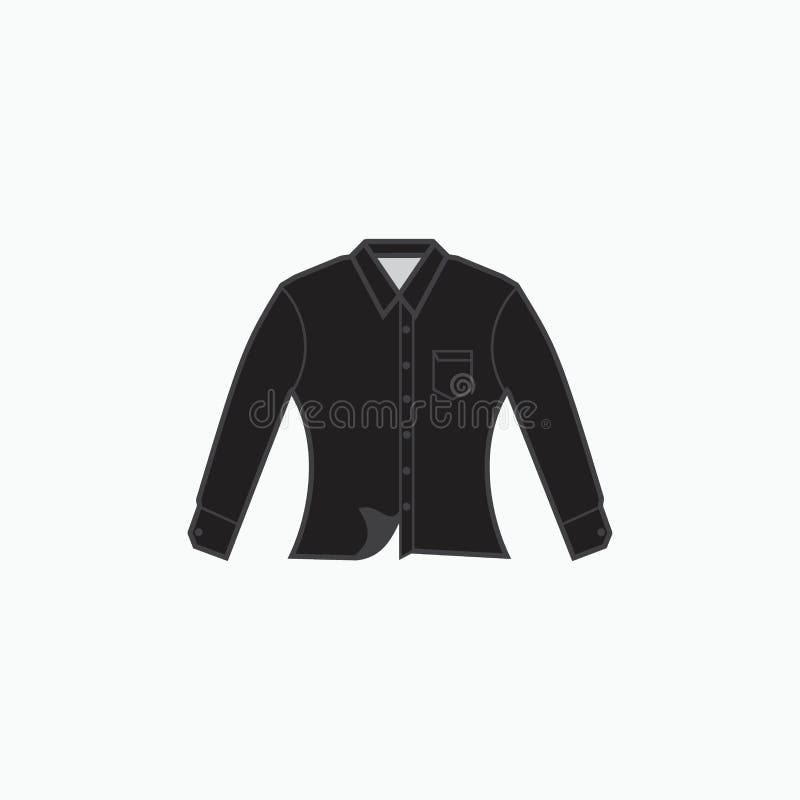 Black Collared Formal Cloth Long Sleeve with Pocket Icon - Slim Fit or ...