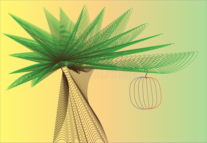 Wire Frame Tree with Birdhouse Cage on Branch Stock Illustration ...