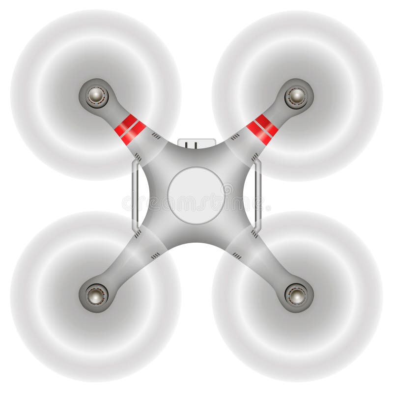 With Four Rotating Screws. Quadcopter Top View. Quadrocopter Isolated ...
