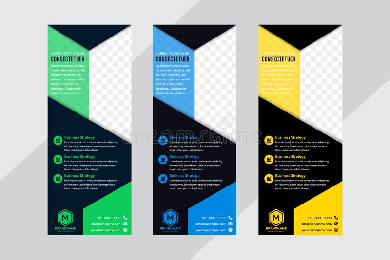 Combination Blue, Green, Black, Yellow Colors Flat Style Website Banner ...