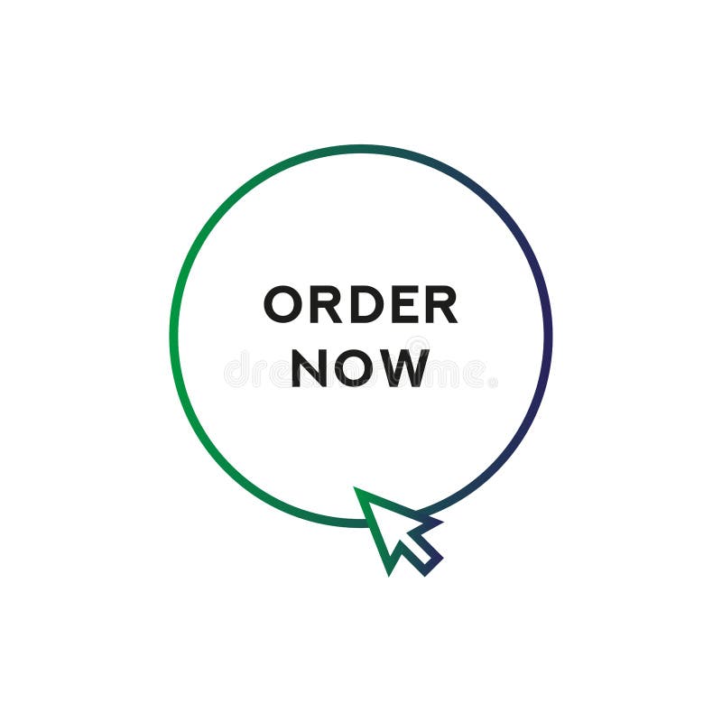 PrintButton with Gradient and Mouse Arrow. Order Now. Vector ...