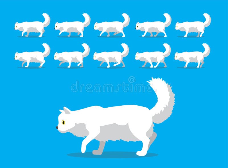Animal Animation Sequence Cat American Curl Cartoon Vector Stock Vector ...