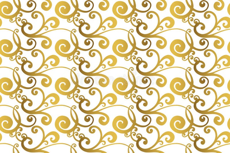 Round Swirl Pattern, Vector Seamless Background. Vector Vintage Baroque ...