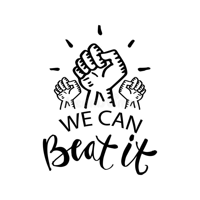 We can beat it lettering. stock vector. Illustration of lettering ...