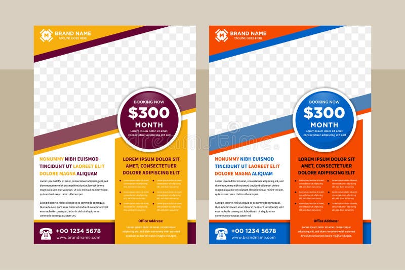 Colorful Flyers Design Template. Vertical Geometric Stock Vector ...