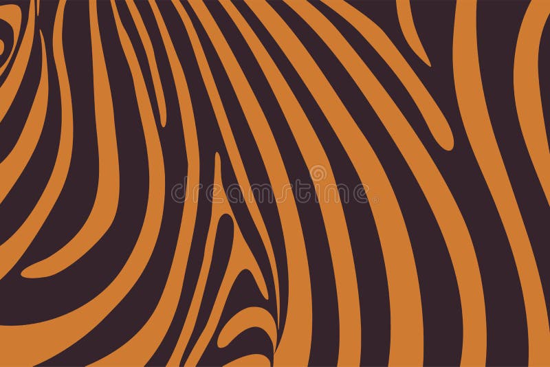 Abstract Hand Painted Striped Brown Background. Vector Animal Zebra ...