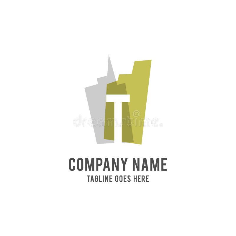 T Letter Building Logo Vector Design Template. Stock Vector ...