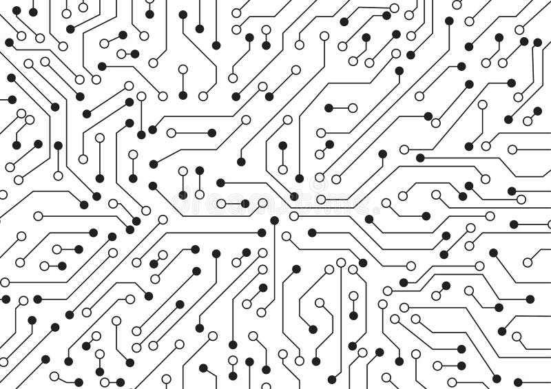 Plain Balck and White Circuit Abstract Background Stock Illustration ...