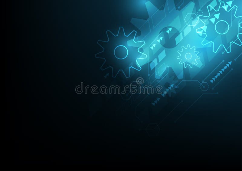 Dark Blue Gear Abstract Technology Backdrop Stock Illustration ...