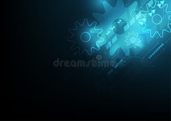 Dark Blue Gear Abstract Technology Backdrop Stock Illustration ...