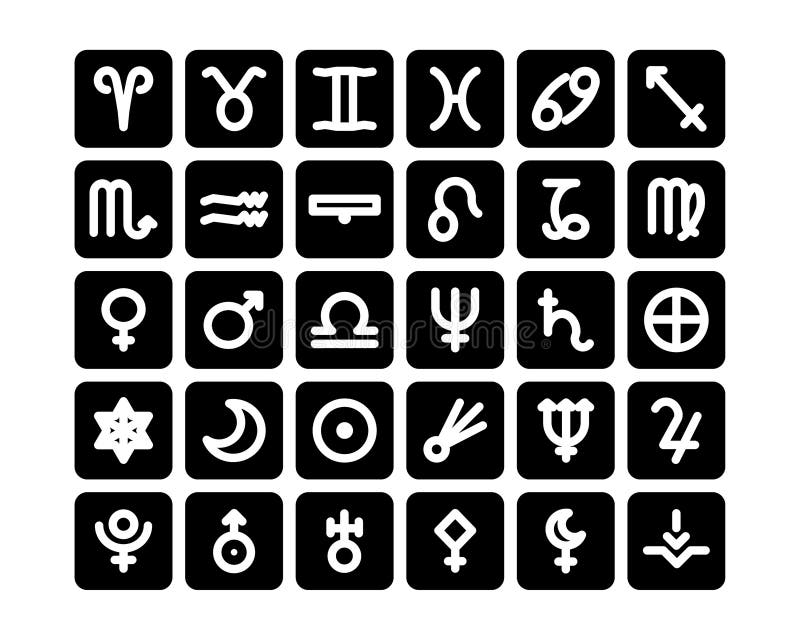 Media Icon Zodiac and Almanac Solid Stock Vector - Illustration of ...