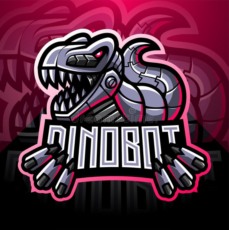 Dinosaur Head Robot Esport Mascot Logo Design Stock Vector ...