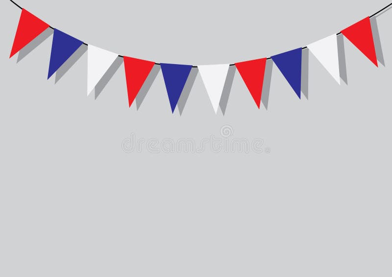 Simple Red White and Blue Party Celebration Bunting Flags Stock Vector ...